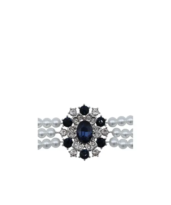 SELF-PORTRAIT Double-stranded Pearl And Crystal Choker