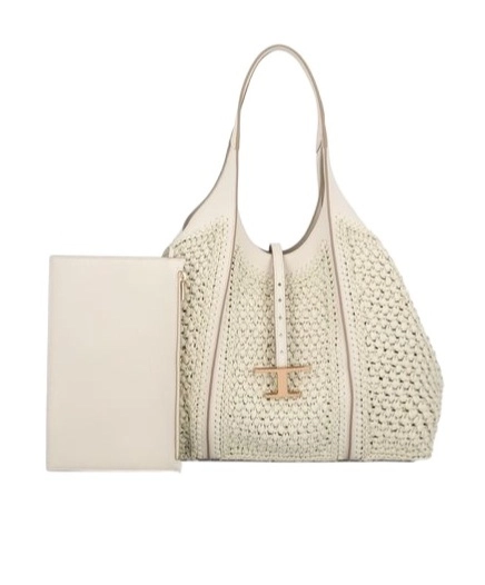 TOD'S Timeless Woven Tote Bag - Nude