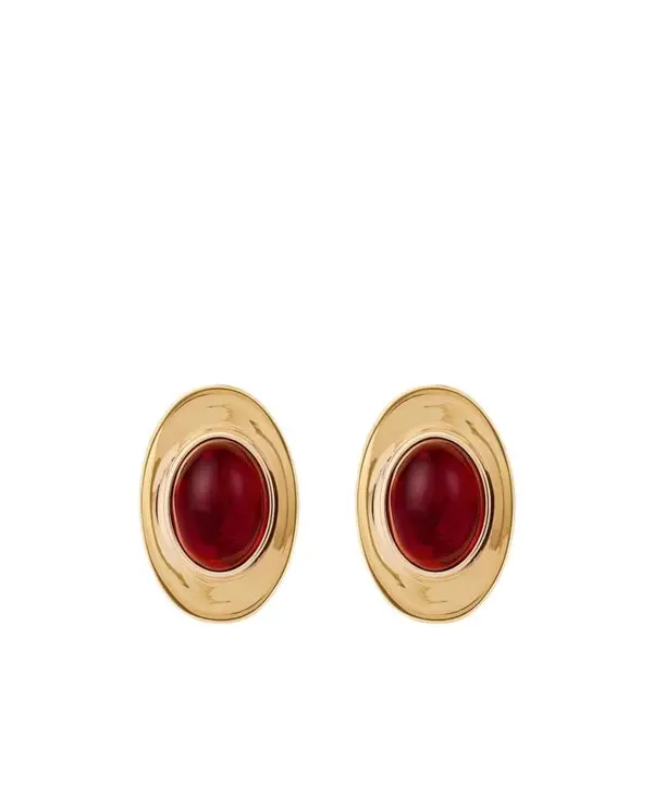 Givenchy Sculpted Gem Earrings In Metal And Resin - Yellow
