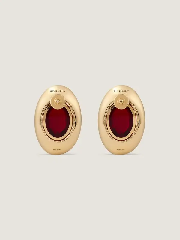 Givenchy Sculpted Gem Earrings In Metal And Resin