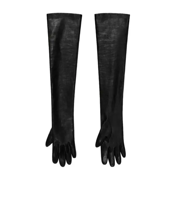 Givenchy Long Gloves In Nappa Leather - Black