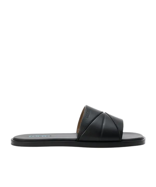 Loewe Origami Leather Sandals - Black