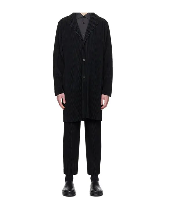 Issey Miyake Plissé Single-breasted Coat