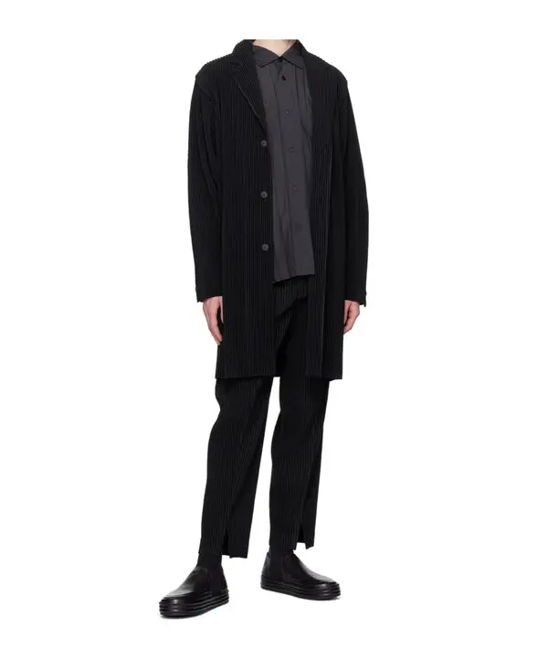 Issey Miyake Plissé Single-breasted Coat