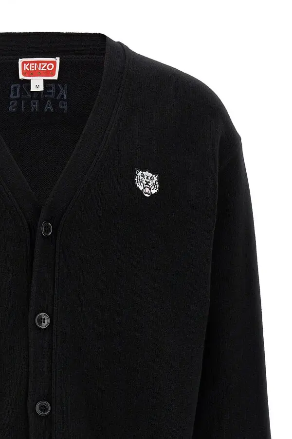 Kenzo Happy Tiger Patch Knit Cardigan