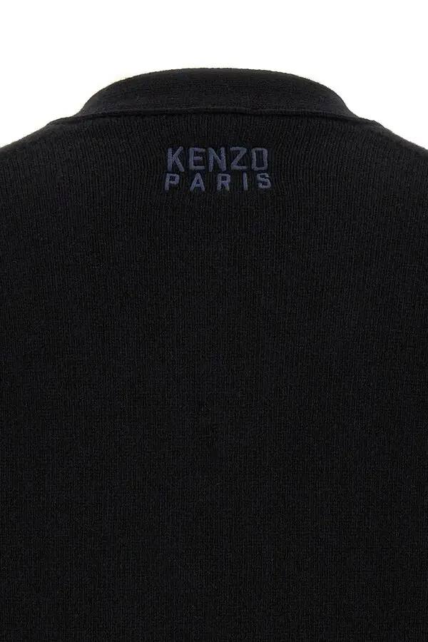 Kenzo Happy Tiger Patch Knit Cardigan