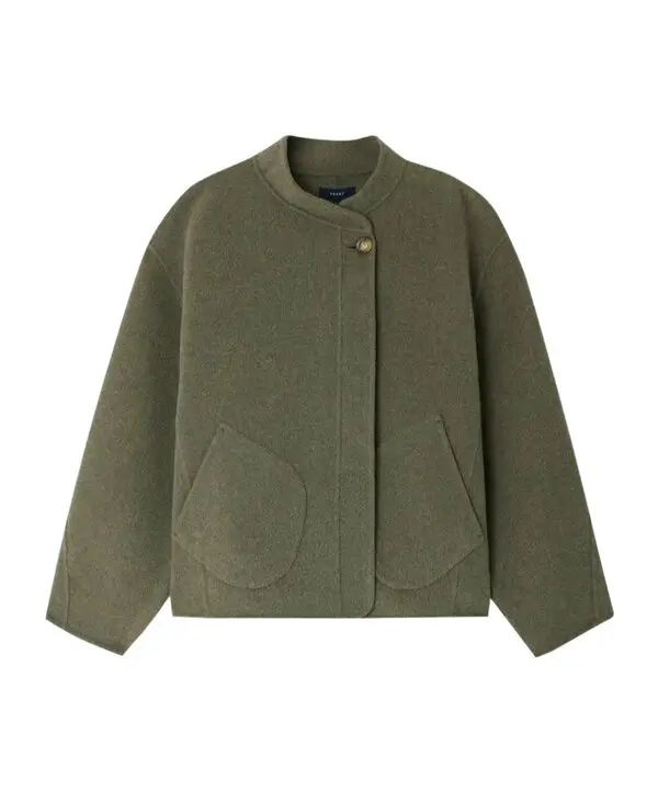 Soeur Short Coat With Side Pockets - Green