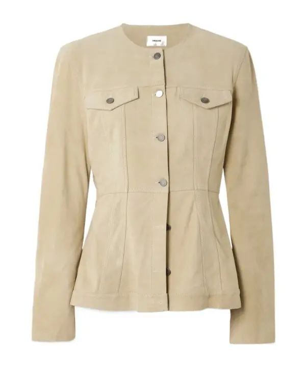 HAIKURE Temple Paneled Suede Jacket - Beige