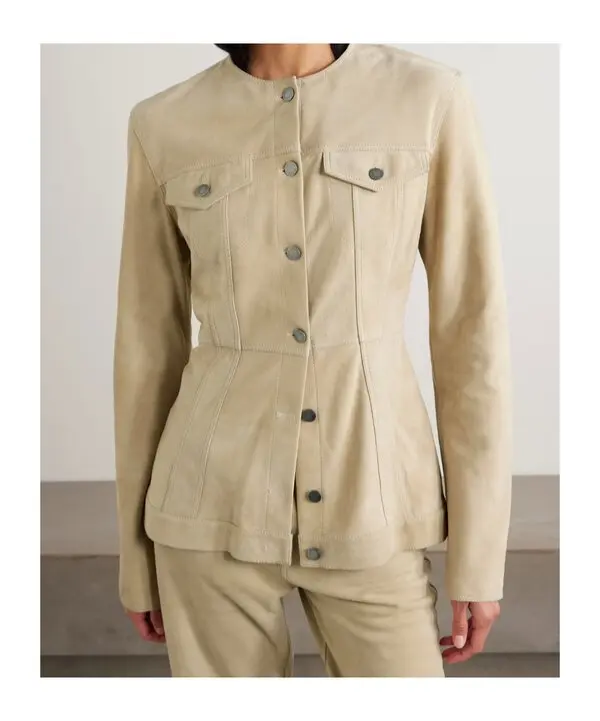 HAIKURE Temple Paneled Suede Jacket