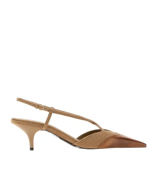 Miu Miu Pointed Toe Slingback Kitten Heels