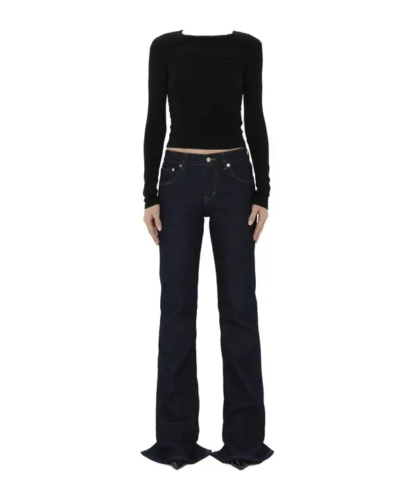 HAIKURE Split-hem Jeans - Black