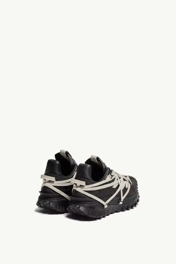 Moncler Trailgrip Megalace Leather Sneakers - Black