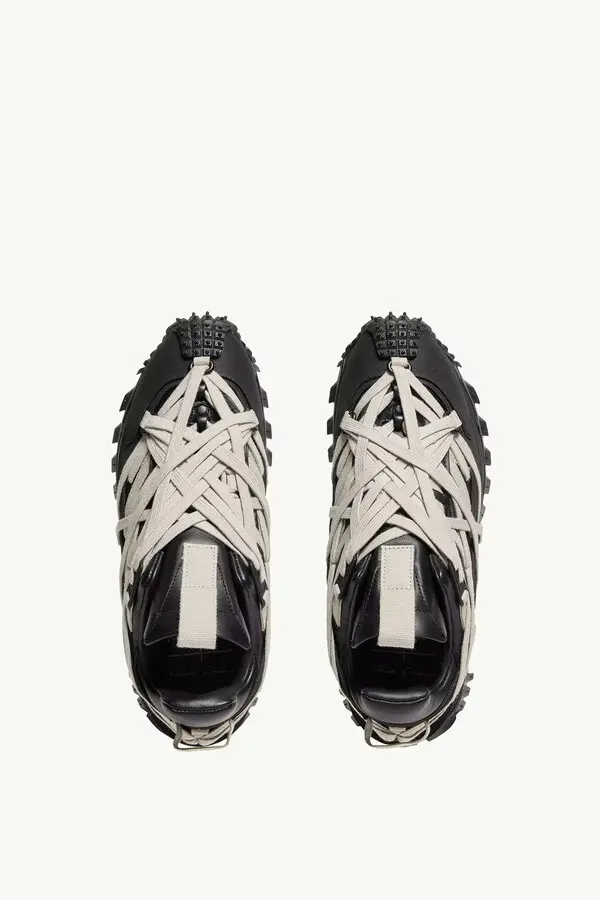 Moncler Trailgrip Megalace Leather Sneakers - Black