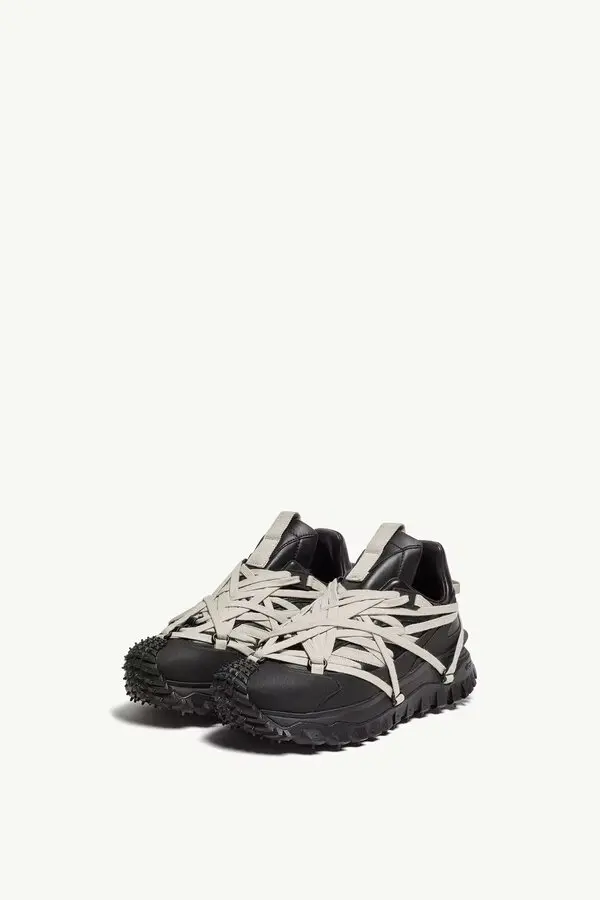 Moncler Trailgrip Megalace Leather Sneakers - Black