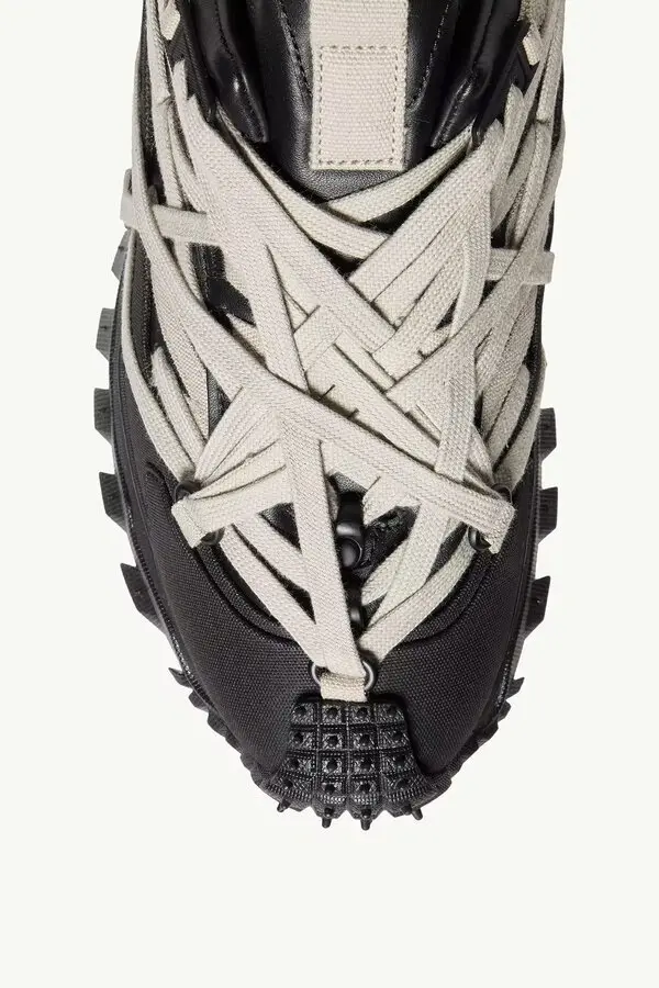 Moncler Trailgrip Megalace Leather Sneakers - Black