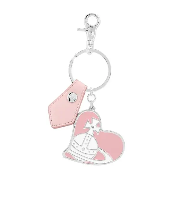 VIVIENNE WESTWOOD Orb Logo Heart-shaped Keychain - Pink