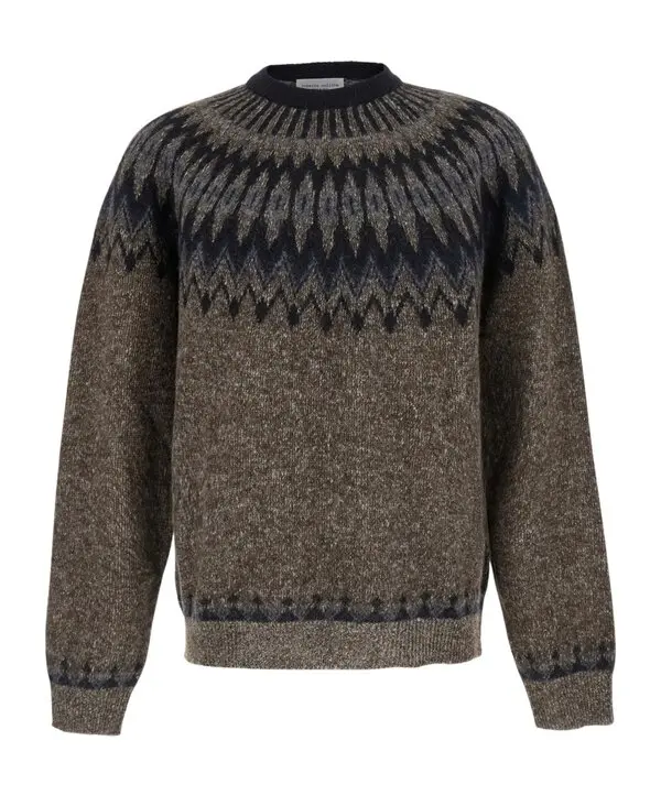 ROBERTO COLLINA Jacquard Crew Neck Knitted Sweater - Multi-color