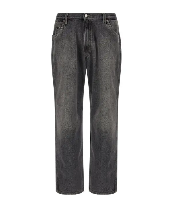 Prada Jeans With A Triangle Logo - Black
