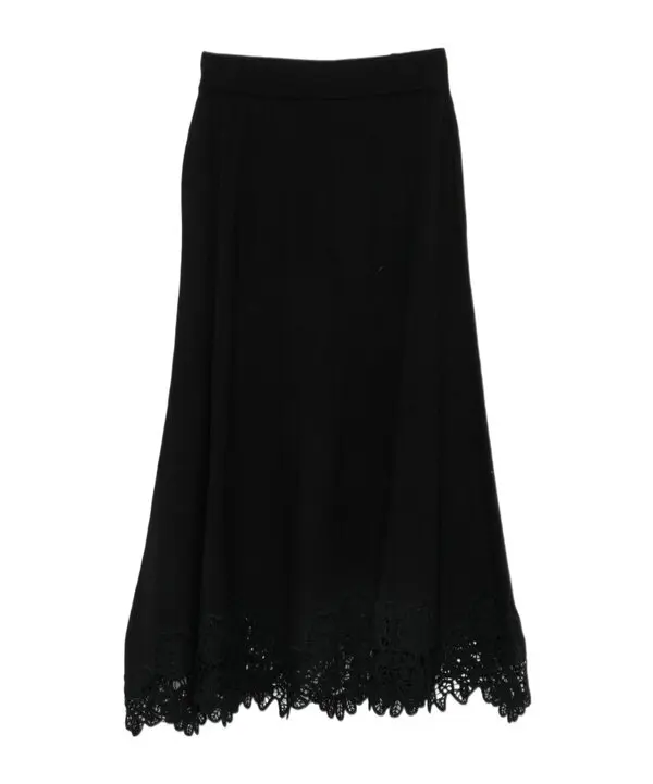 Zimmermann Lace Trim Midi Skirt - Black