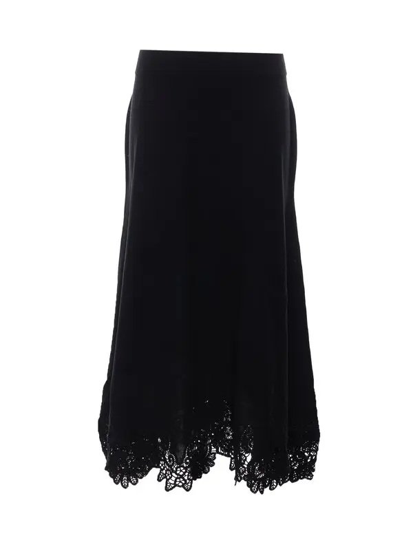 Zimmermann Lace Trim Midi Skirt - Black