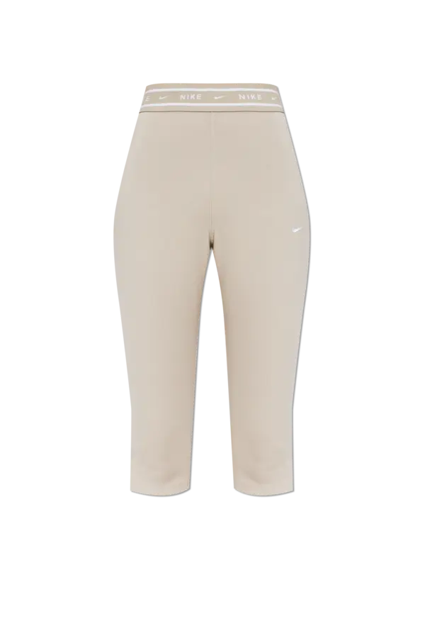 Nike Short Leggings With Logo - Beige