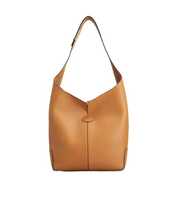 TOD'S Logo Shoulder Bag - Brown
