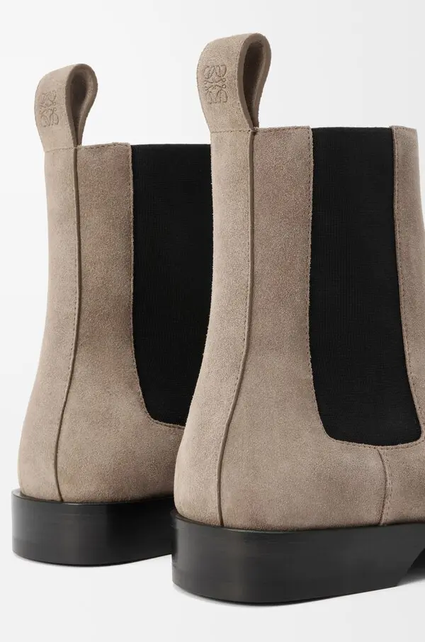 Loewe Bobine Chelsea Bootie In Suede Calfskin