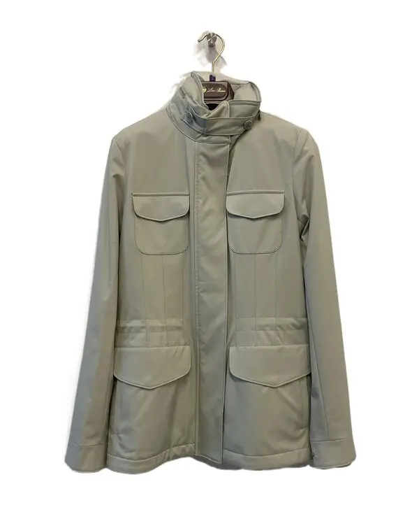 Loro Piana Zipped High Neck Coat - Gray