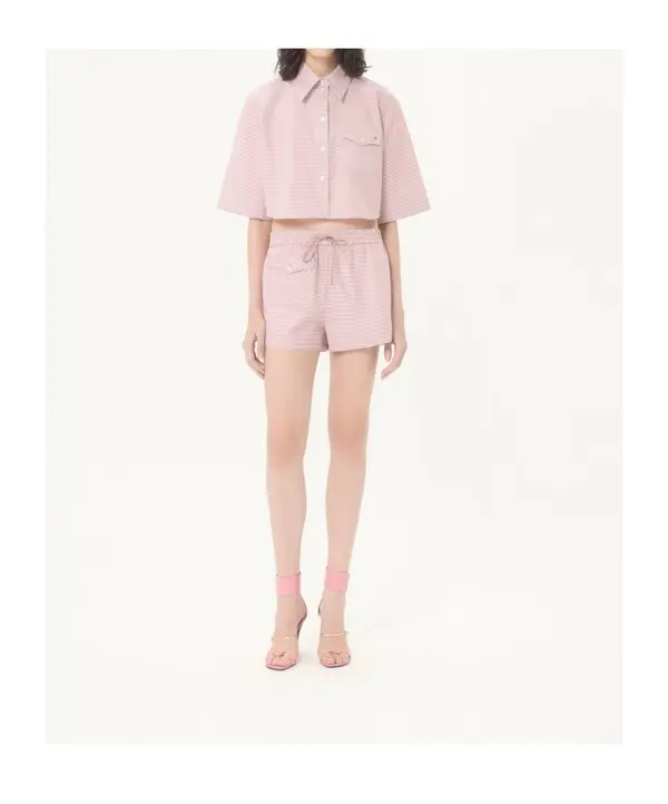Valentino Garavani Plaid Shorts With V Logo Detail - Pink