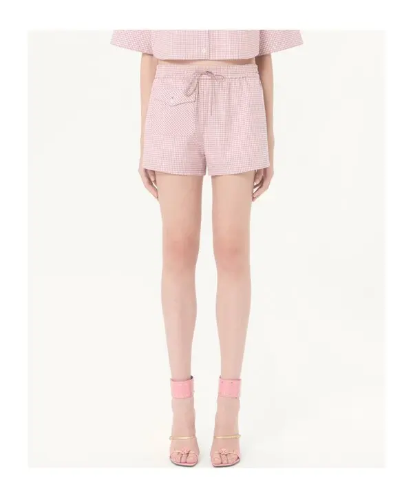 Valentino Garavani Plaid Shorts With V Logo Detail