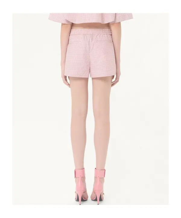 Valentino Garavani Plaid Shorts With V Logo Detail