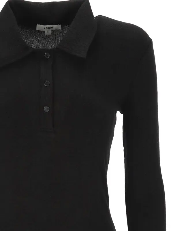 AGOLDE Collared Long-sleeve Top