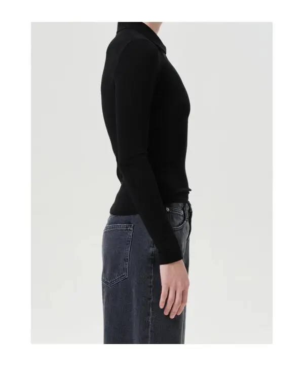 AGOLDE Collared Long-sleeve Top