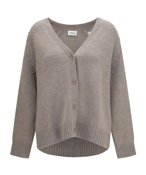 P.a.r.o.s.h Oversized V-neck Cardigan - Beige