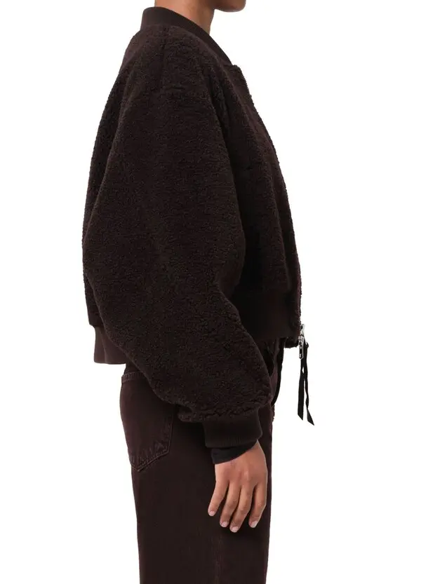 AGOLDE Long Sleeve Bomber Jacket With Ribbed Trims