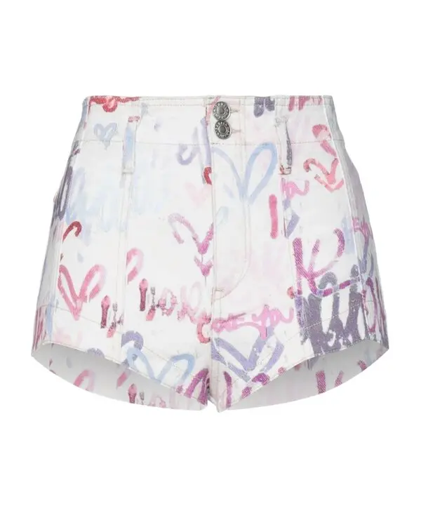 Isabel Marant Étoile High Waisted Printed Shorts - White