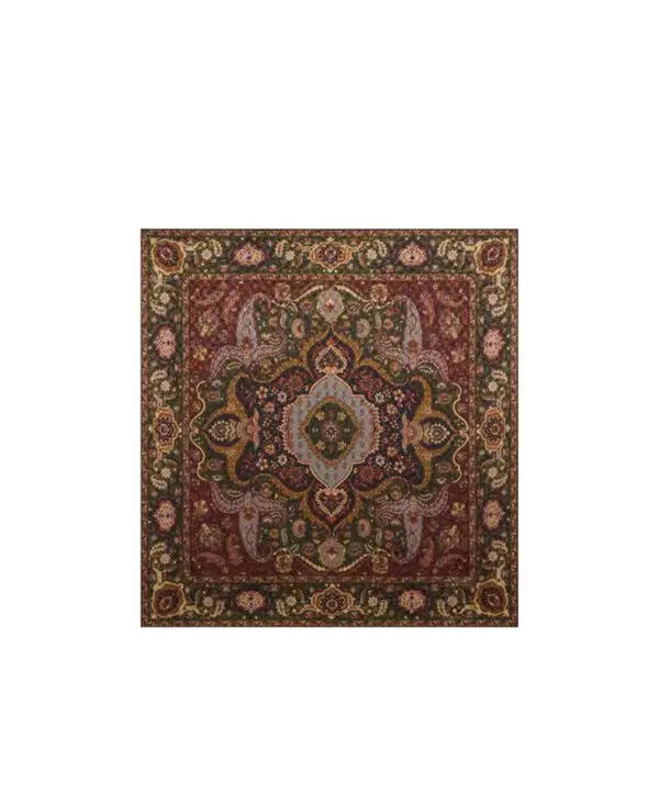 Etro Silk-blend Jacquard Scarf With Houndstooth Motif And Print - Green