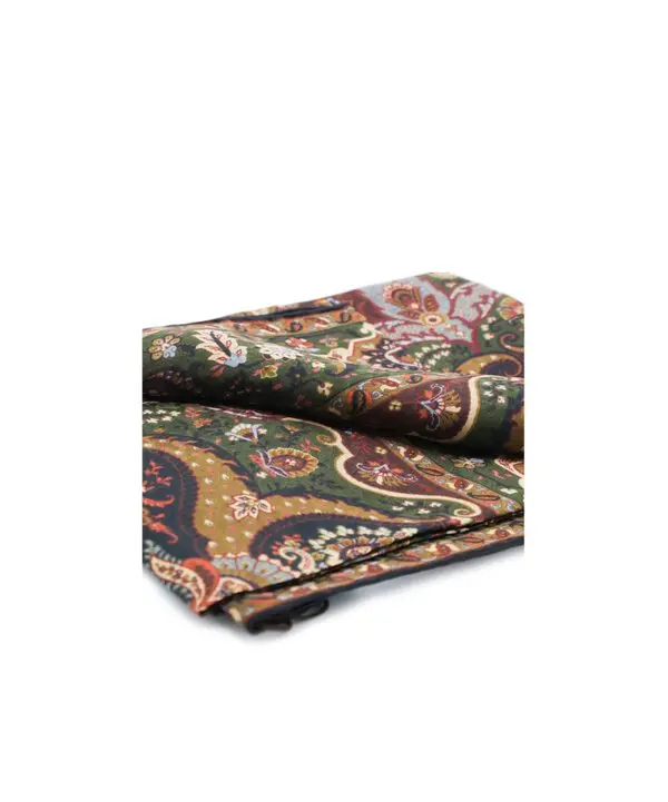 Etro Silk-blend Jacquard Scarf With Houndstooth Motif And Print