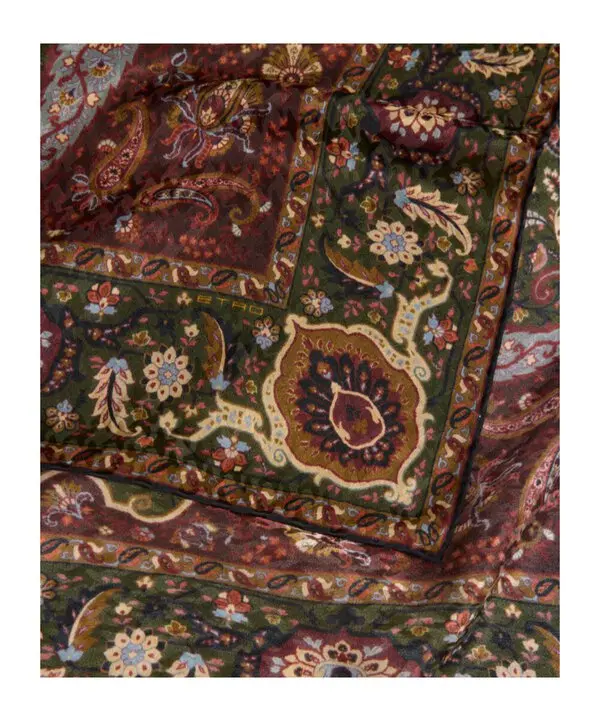 Etro Silk-blend Jacquard Scarf With Houndstooth Motif And Print