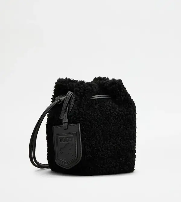 TOD'S Micro Shearling Bucket Bag