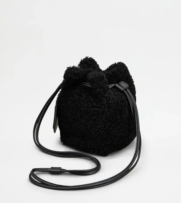 TOD'S Micro Shearling Bucket Bag