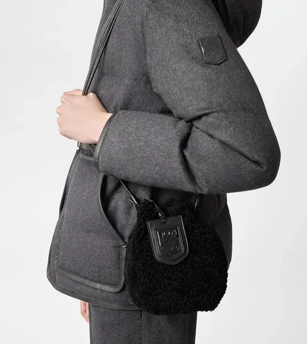 TOD'S Micro Shearling Bucket Bag