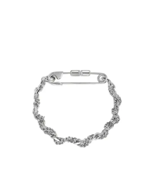 Balenciaga Diy Pin Bracelet In Shiny Silver - Bright Silver
