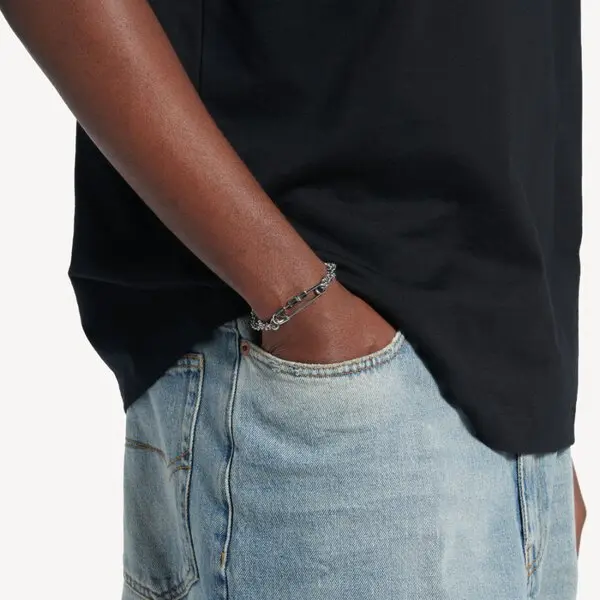 Balenciaga Diy Pin Bracelet In Shiny Silver