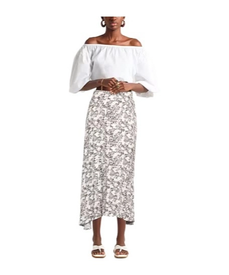 GANNI Twill Midi Skirt