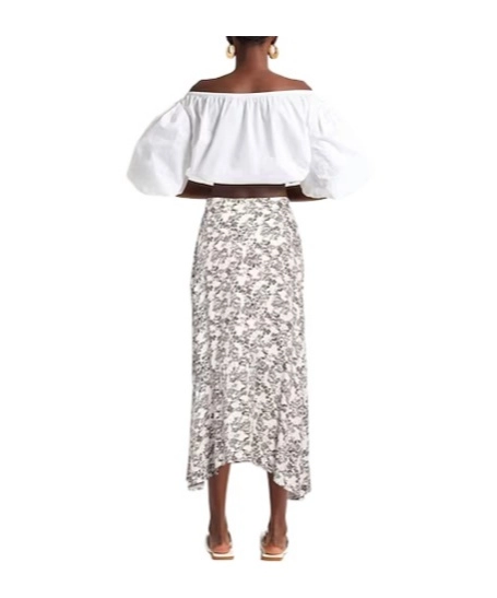 GANNI Twill Midi Skirt