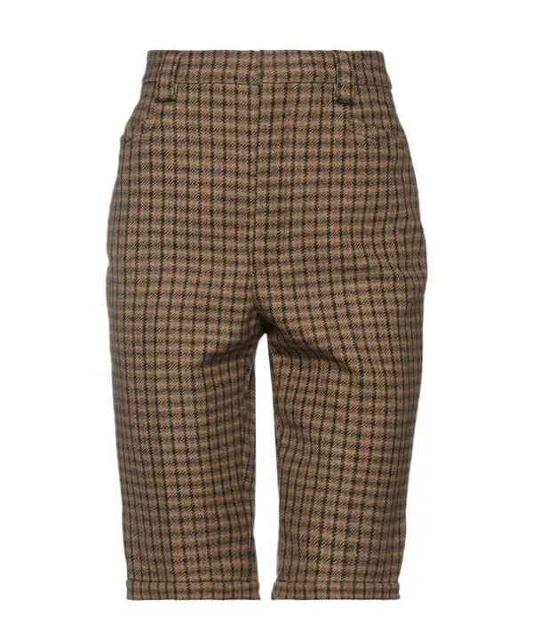 Saint Laurent Plaid Shorts - Brown