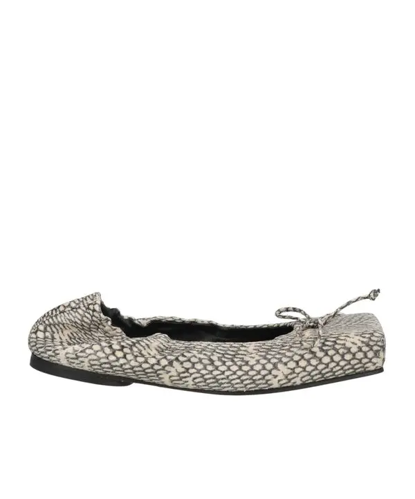 Jacquemus Snakeskin-print Ballet Flats - Nude