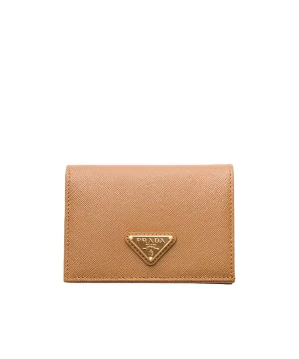 Prada Small Saffiano Leather Wallet - Nude