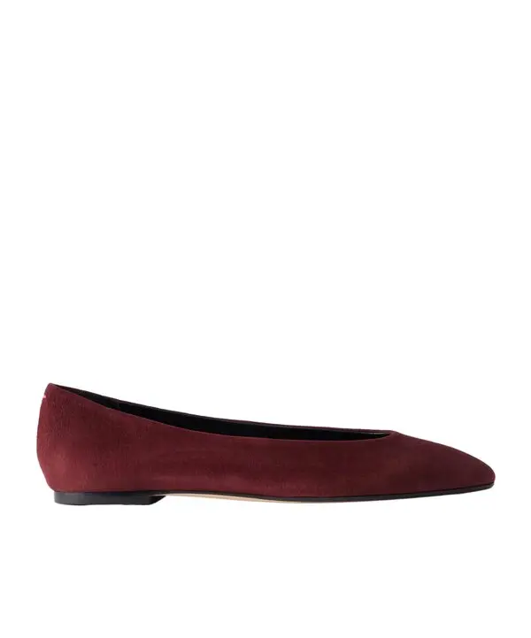 AeydĒ Solid Suede Ballet Flats - Brown